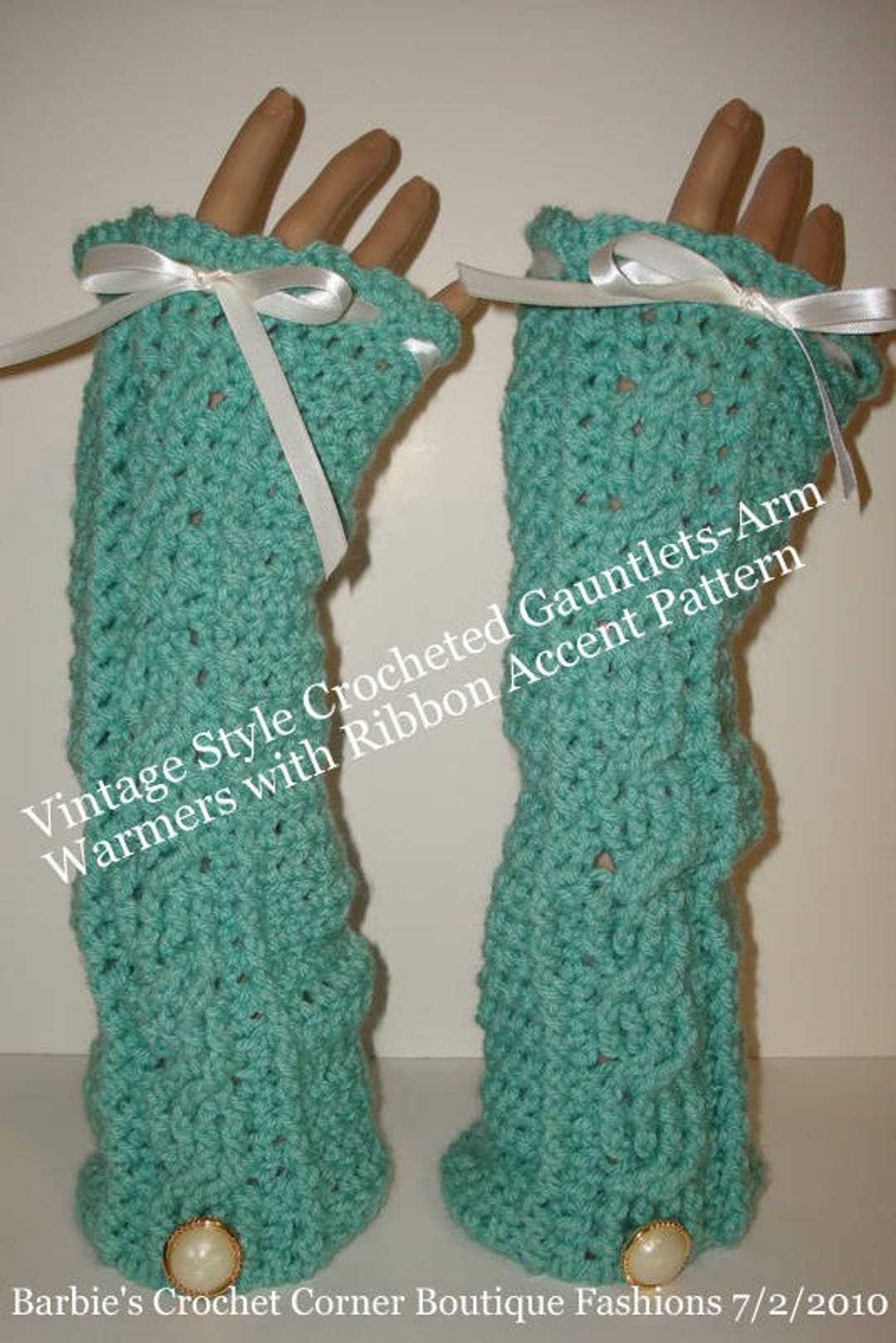Pattern-elegant Vintage Style Crocheted Gauntlets-arm Warmers ...