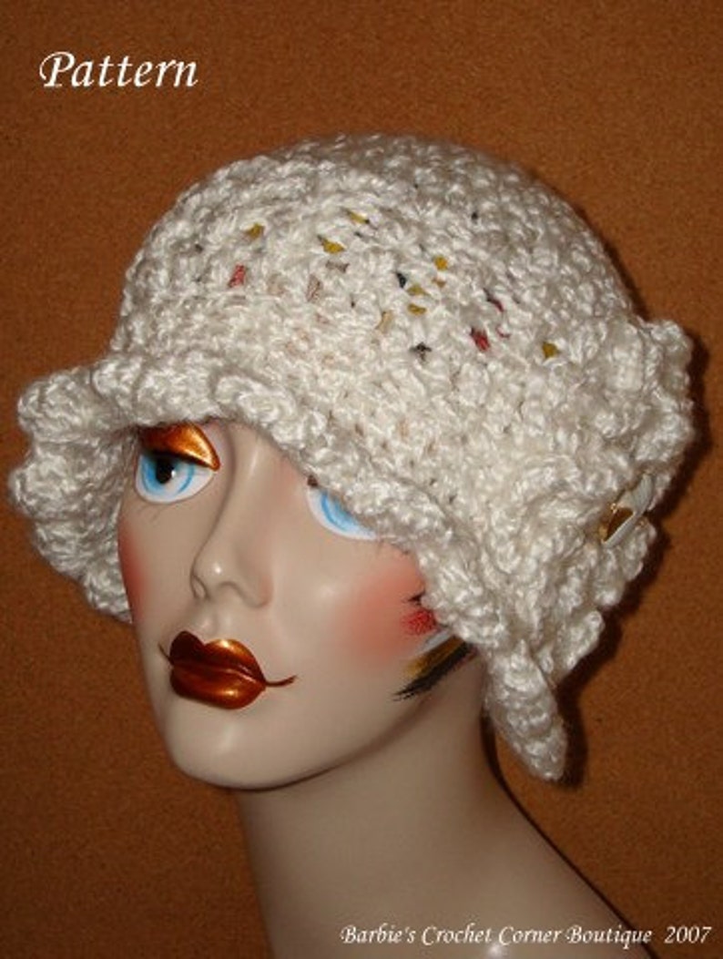 Pattern-crochet Elegant 1920's Ruffle Style Cloche Flapper Hat ( Pdf ...