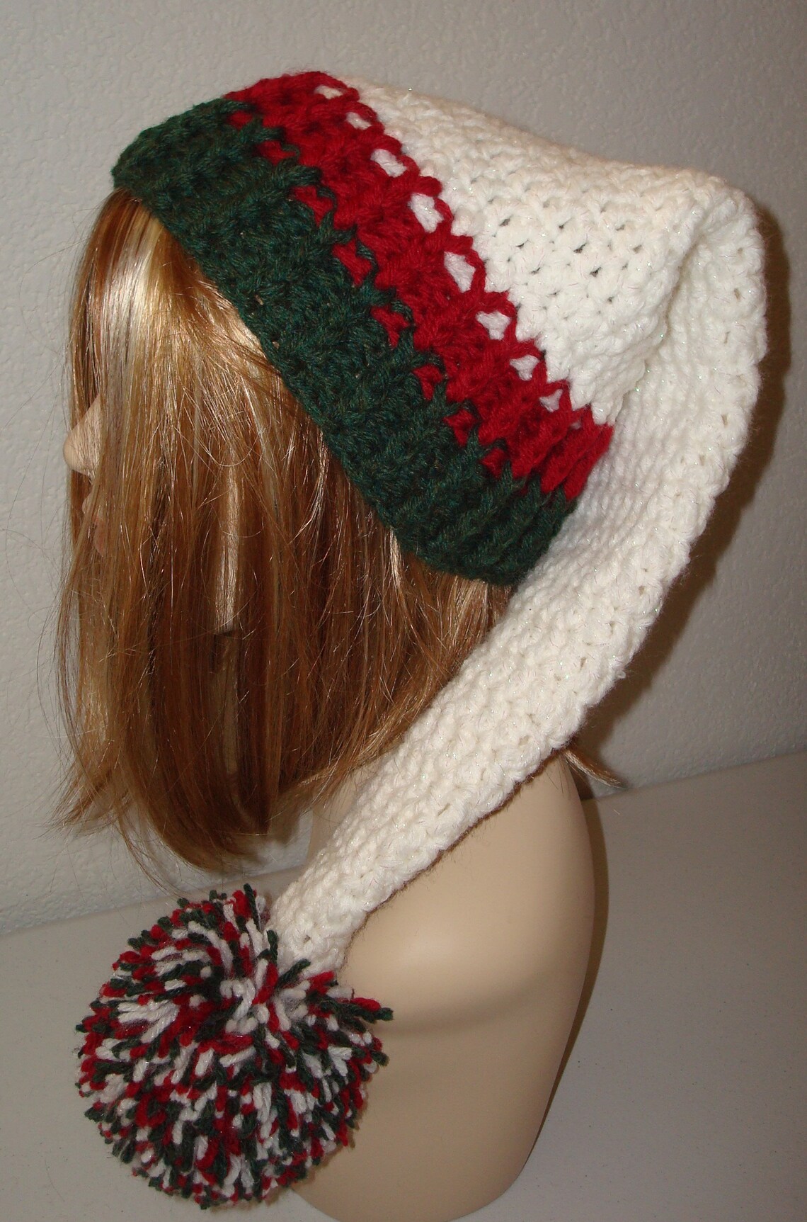 Christmas Santa Hat-elf Hat-stocking Cap-winter Hat-unisex Hat-slouchy ...