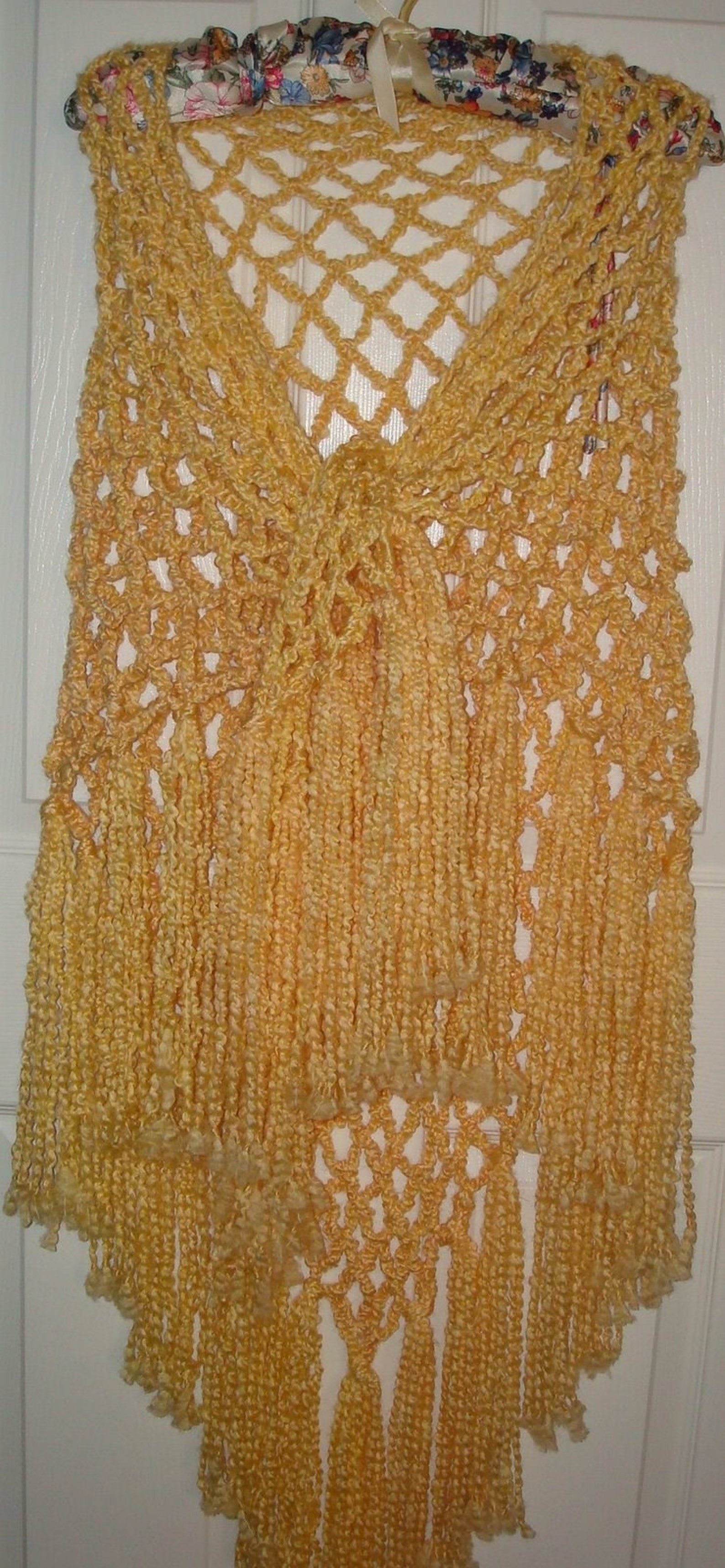 Elegant Chain Link Stitch Shawl/hand Crocheted/evening Shawl/casual ...