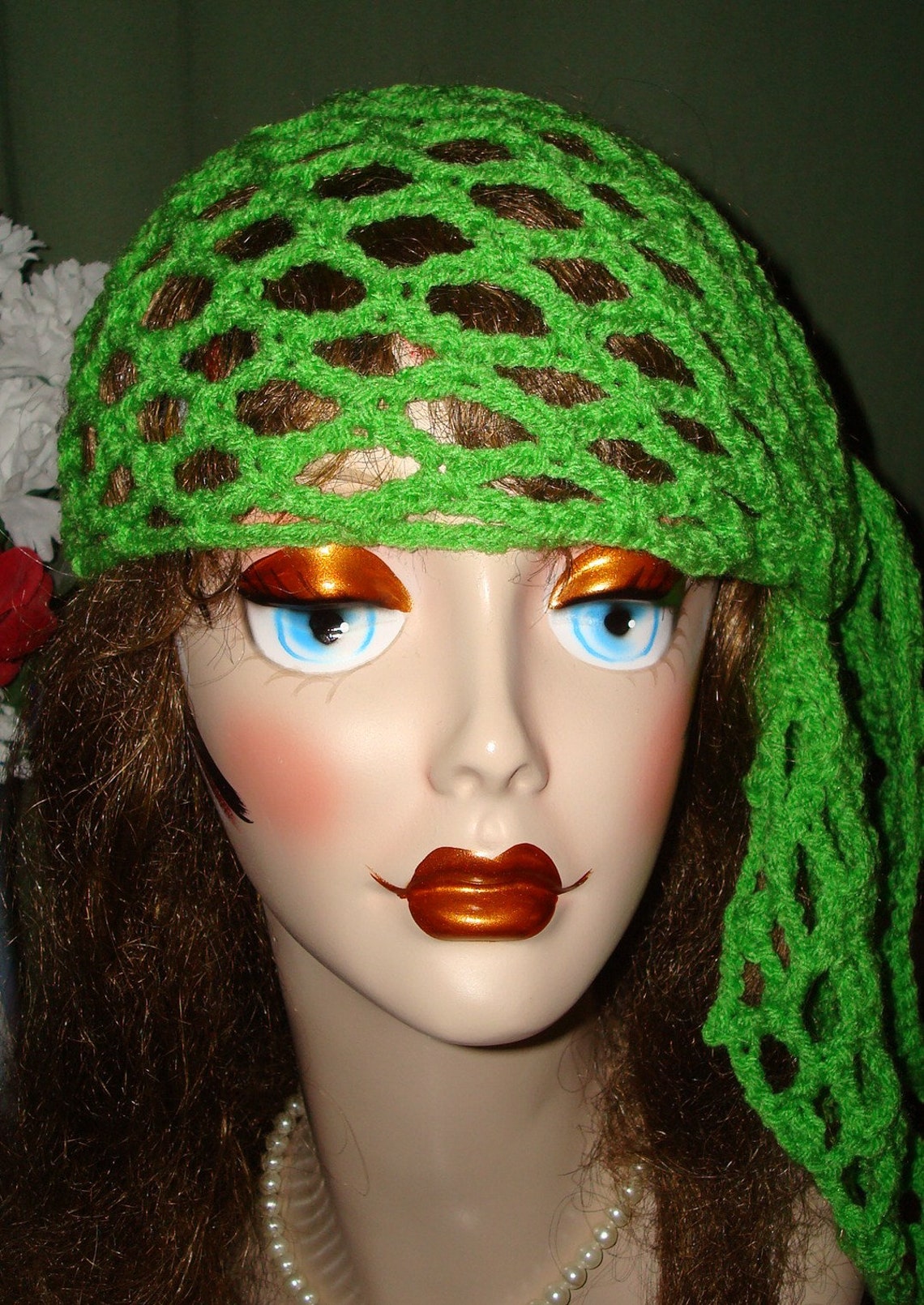 Clearance/fashion Crocheted Gypsy Head Scarf/hippie/neck - Etsy