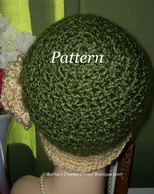 Pattern Crochet 1920's Cloche Flapper Hat With Rose Pattern(in PDF ...