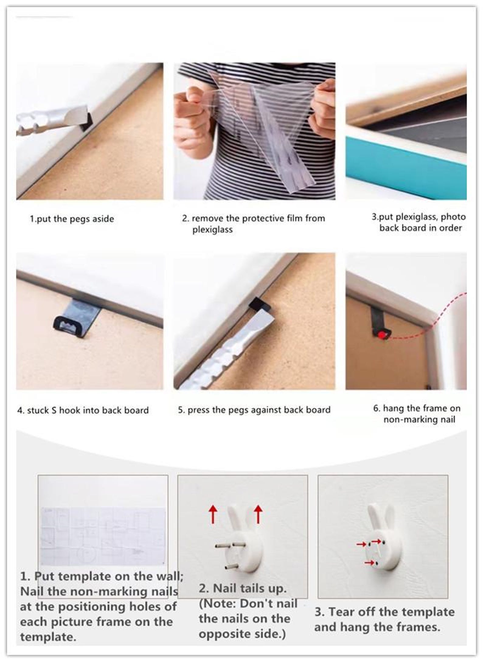 20 Pieces Wood Wall Mount Photo Frame Set, Staircase Picture Frame Set ...