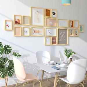 20 Pieces Wood Wall Mount Photo Frame Set, Home Décor, Wall Decoration ...