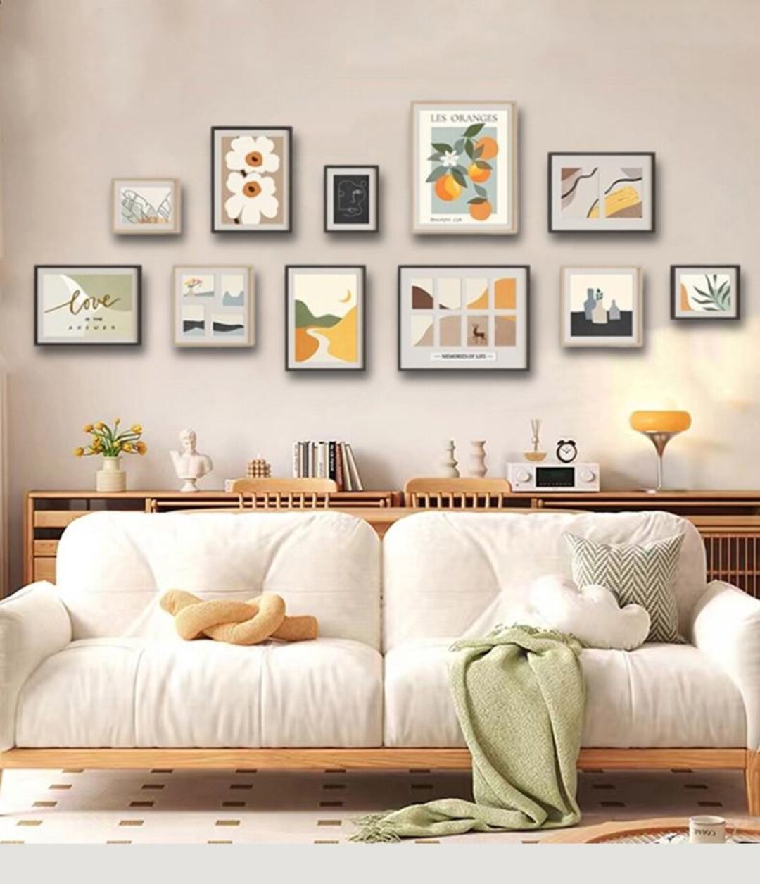 11 Pieces Wood Wall Mount Photo Frame Set, Home Décor, Wall Decoration ...