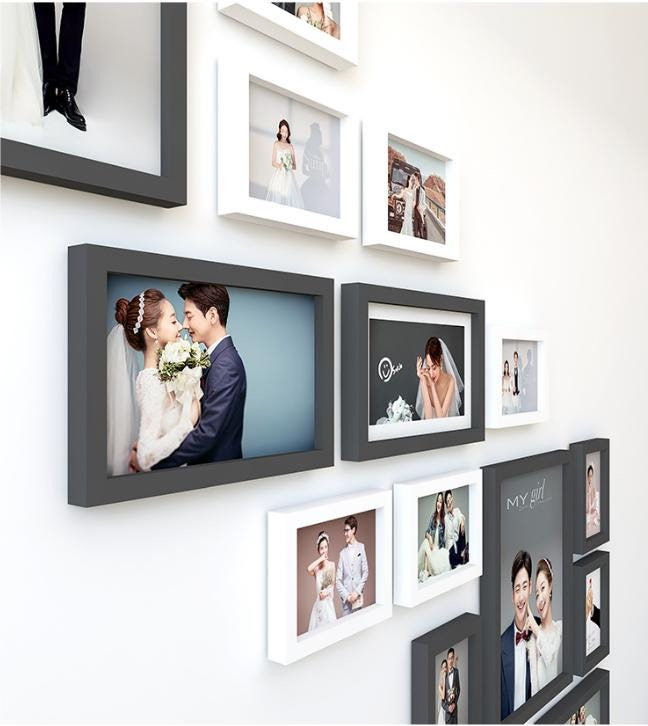 20 Pieces Wood Wall Mount Photo Frame Set, Staircase Picture Frame Set ...