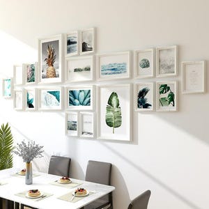 20 Pieces Wood Wall Mount Photo Frame Set, Home Décor, Wall Decoration ...