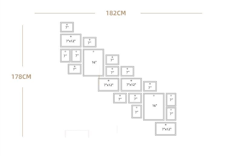 20 Pieces Wood Wall Mount Photo Frame Set, Staircase Picture Frame Set ...