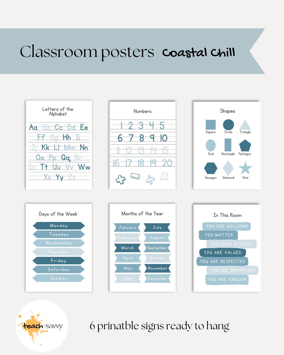 Classroom Posters | Educational | Classroom Decor | Coastal Chill - Etsy