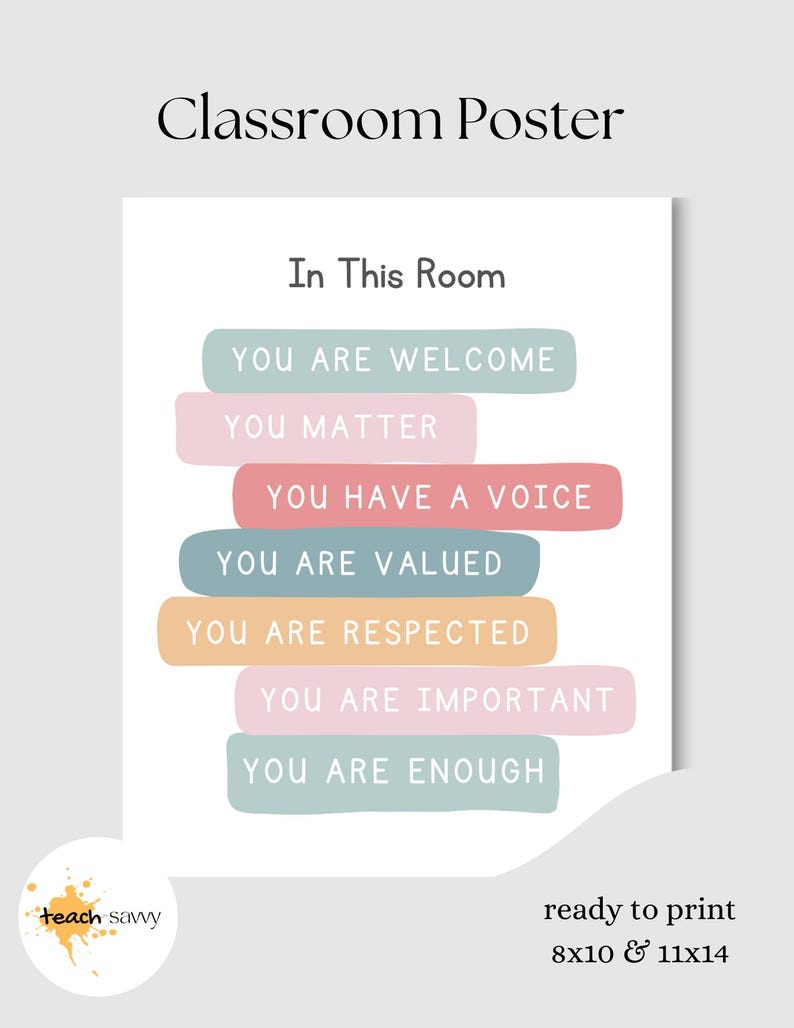 Classroom Poster | Belonging Poster | Classroom Decor - Etsy