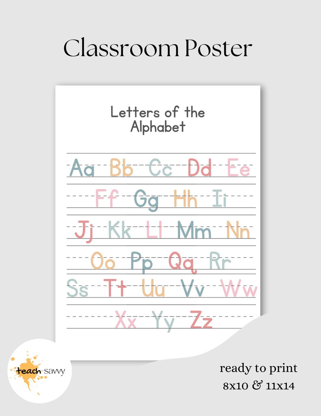 Classroom Poster | Alphabet Poster | Classroom Decor - Etsy
