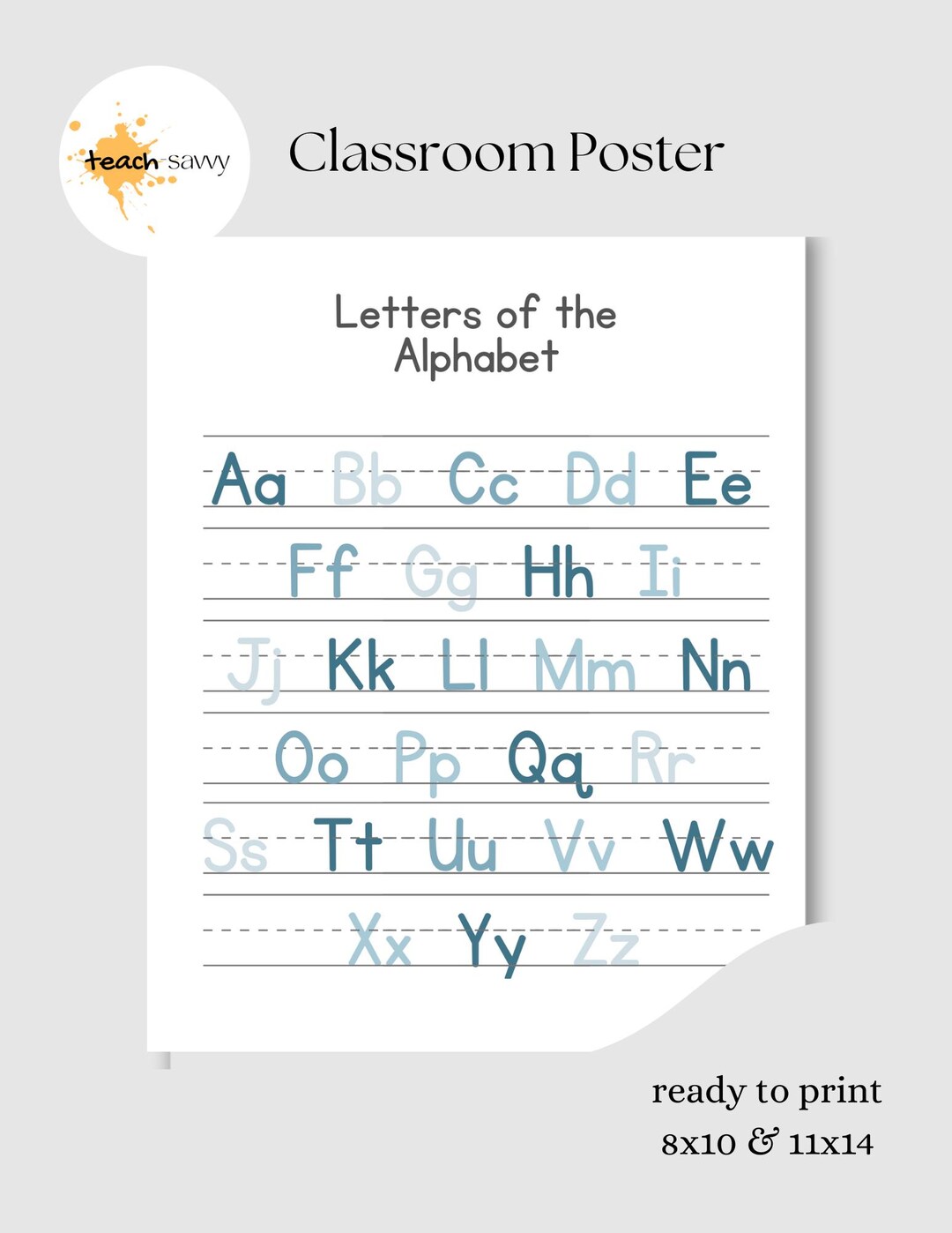Classroom Poster | Alphabet Poster | Classroom Coastal Decor - Etsy
