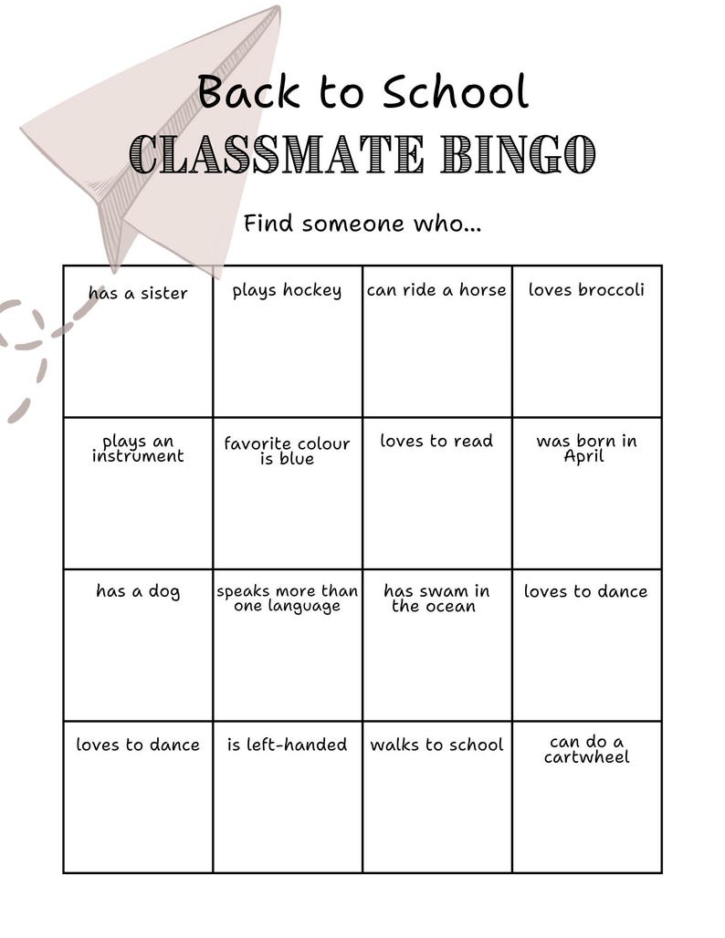 Classmate Bingo Ice Breaker Classroom Bingo - Etsy