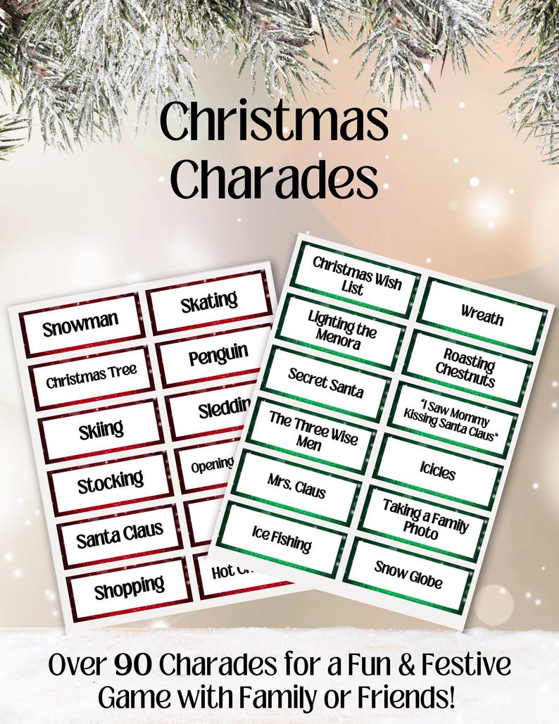 Christmas Charades | Fun for All Ages | Christmas Game - Etsy