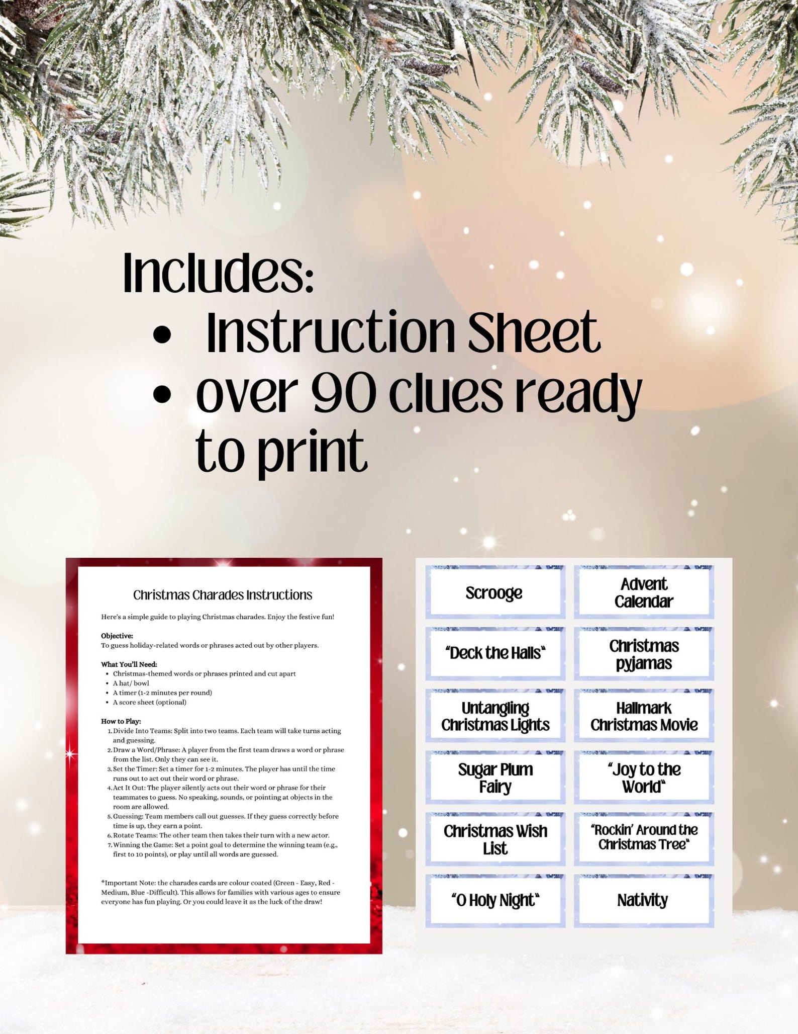 Christmas Charades | Fun for All Ages | Christmas Game - Etsy