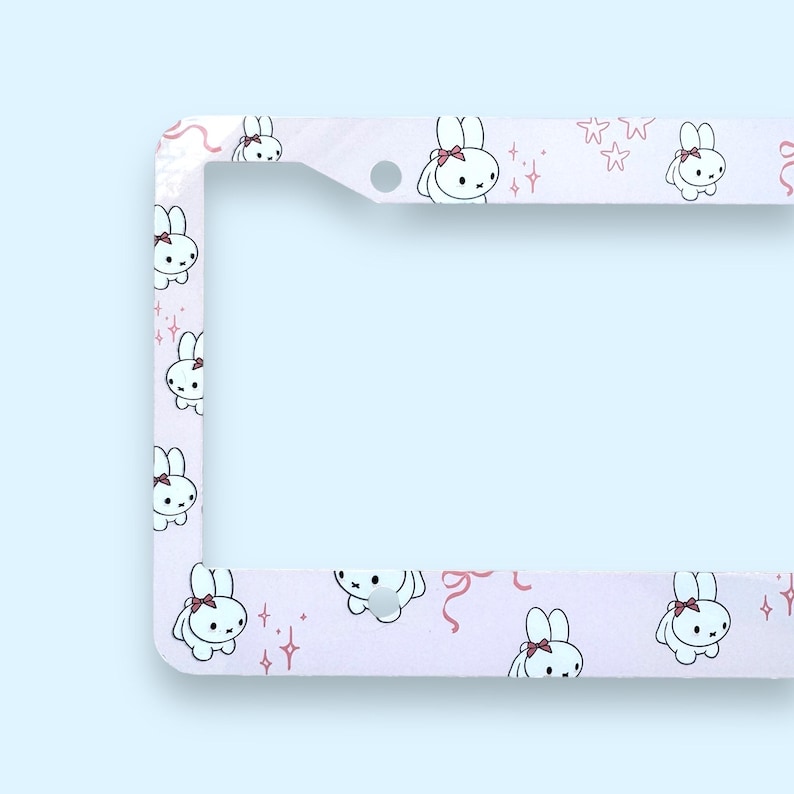 Pink Bunny License Plate Frame - Etsy