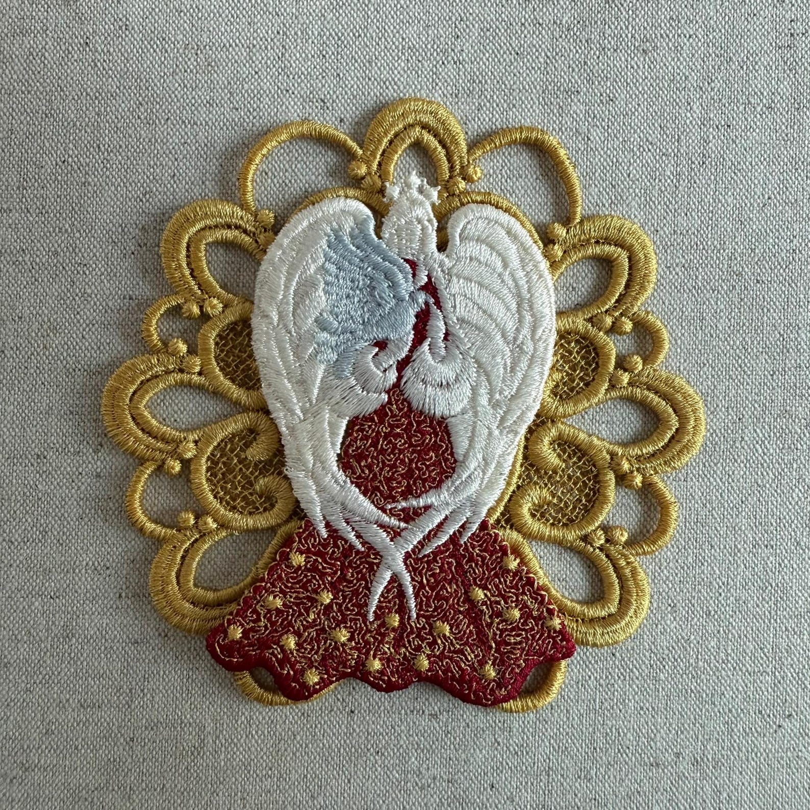 Angel of Peace | Embroidered Lace Angel - Etsy