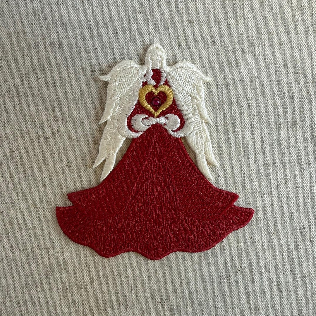 Birthstone Angel July Ruby Embroidered Lace Angel Customizable - Etsy