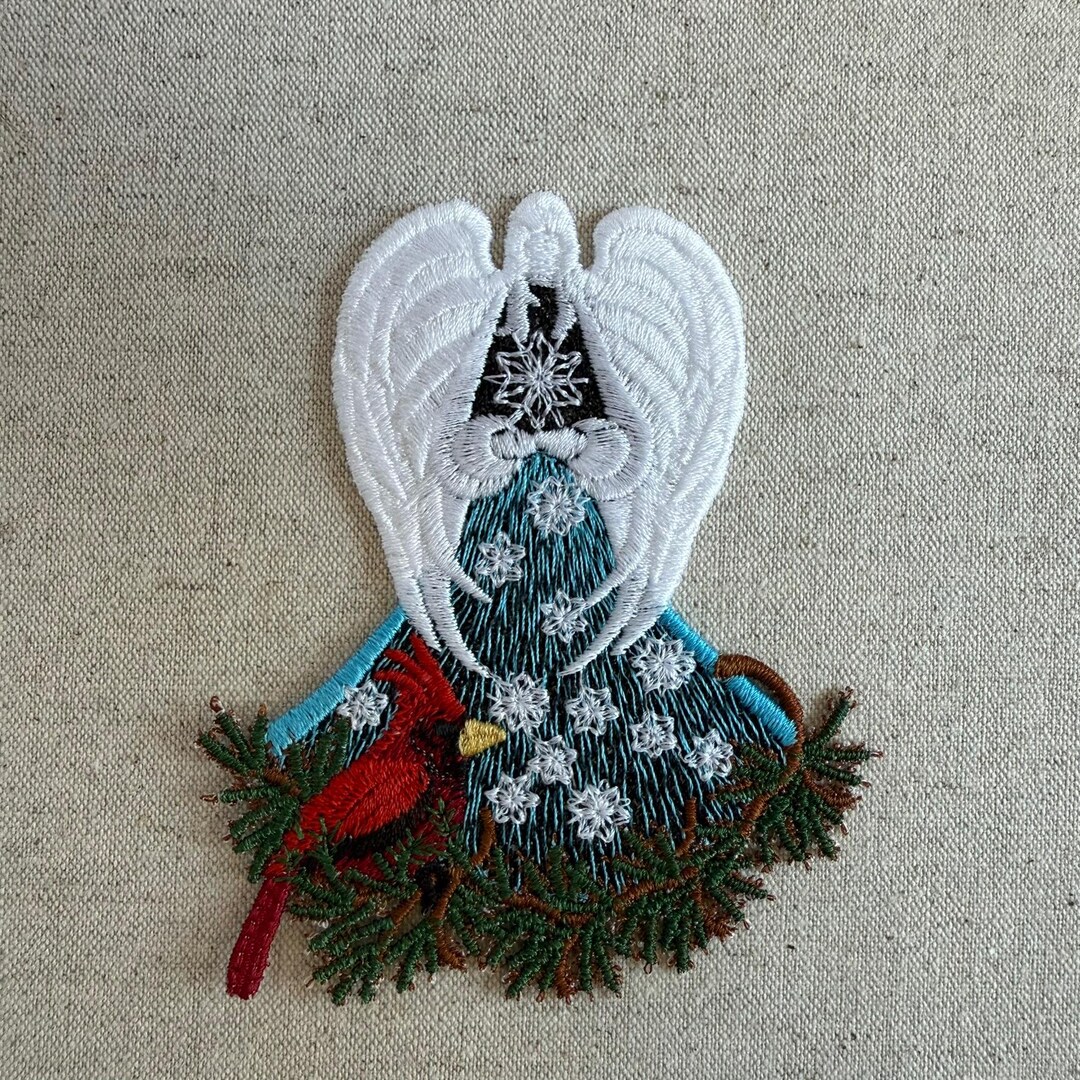 Cardinal Angel | Embroidered Lace Angel - Etsy
