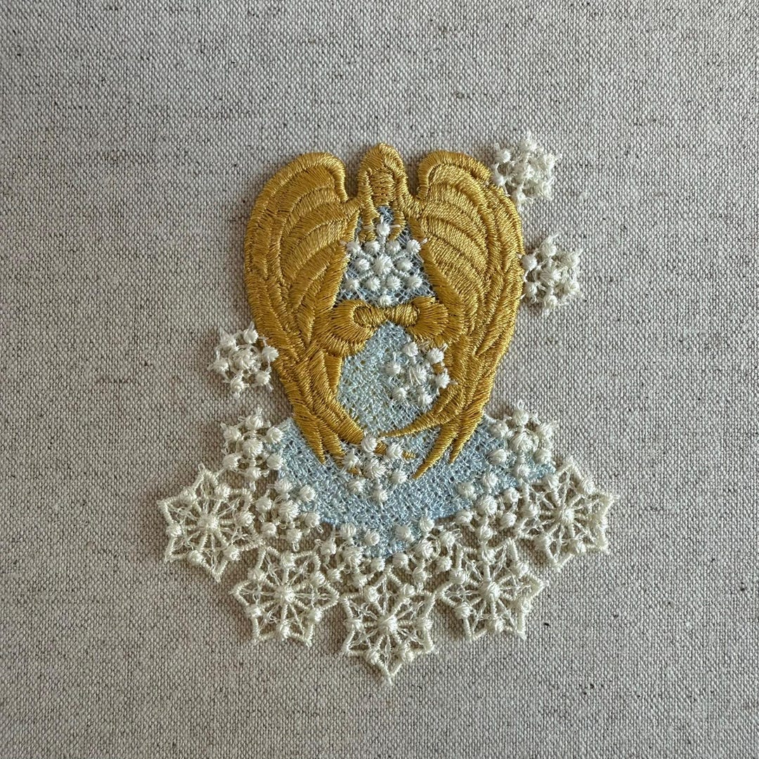 White Christmas Angel | Embroidered Lace Angel - Etsy