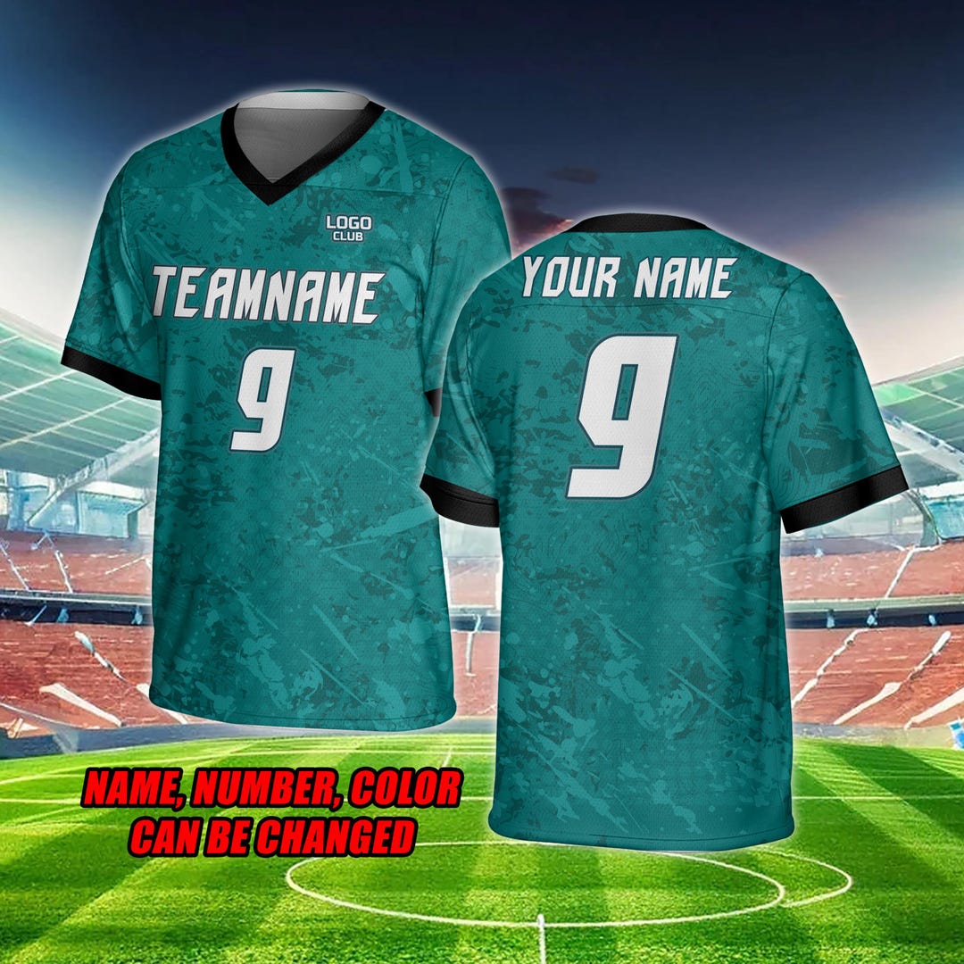 Personalized Name Number Football Jersey, Custom Color Football Team ...