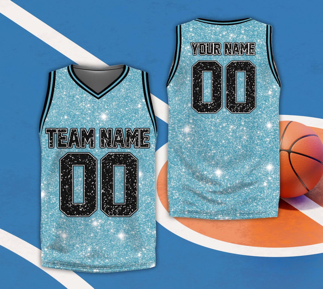 Personalized Name & Number Fraud Glitter Basketball Jersey, Custom ...