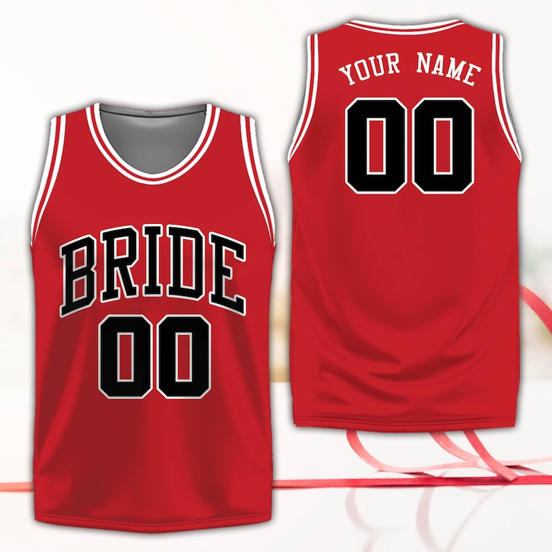 Personalized Name Number Bride & Groom Basketball Jersey, Custom ...