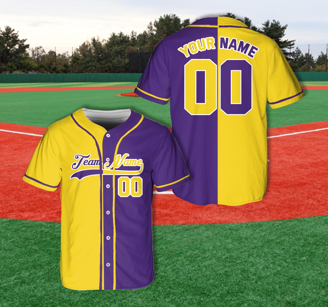 Personalized 2 Colors Jersey, Custom Split Baseball Jersey, Game Day ...