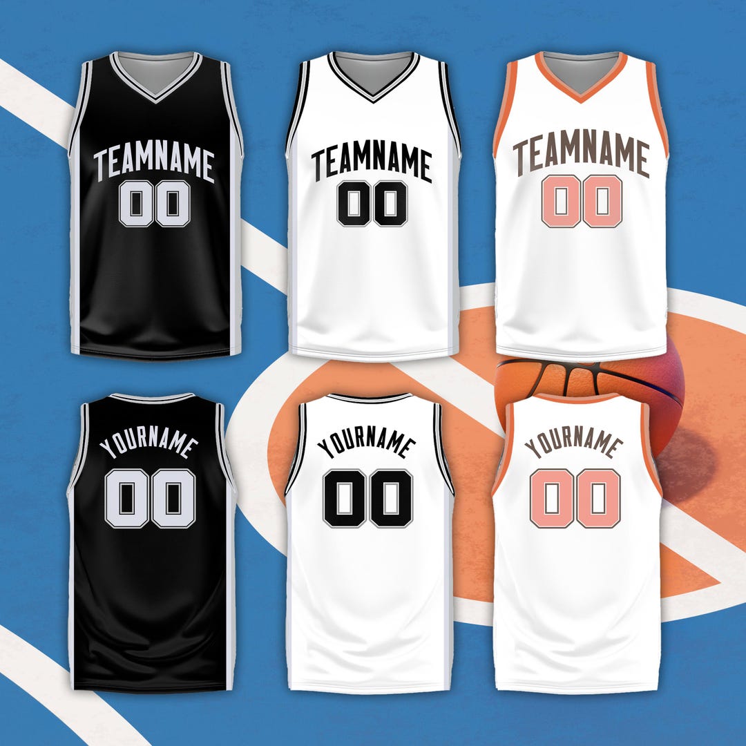 Personalized Name Number Basketball Jersey, Custom Colors Kids Adult ...