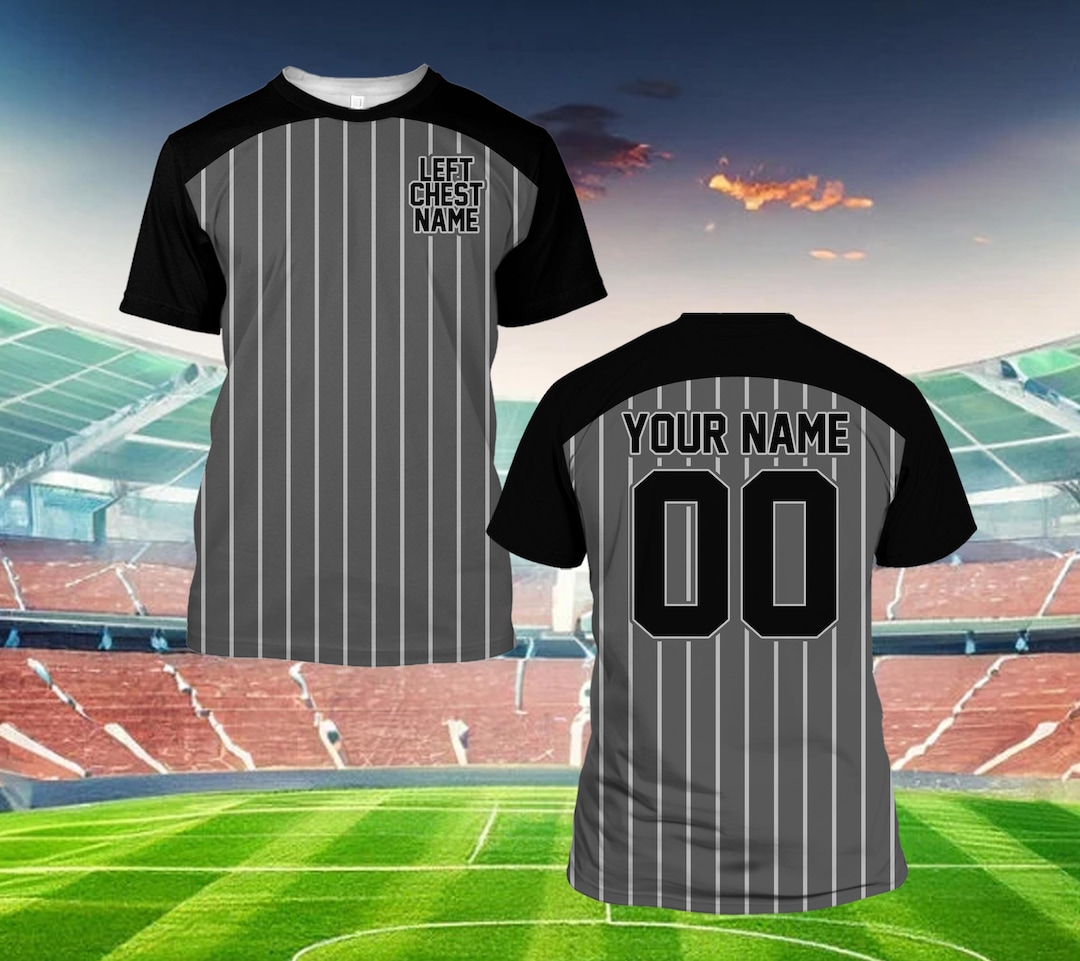 Custom Gray White Pinstripe Jersey All Over Print Shirt, Personalized ...