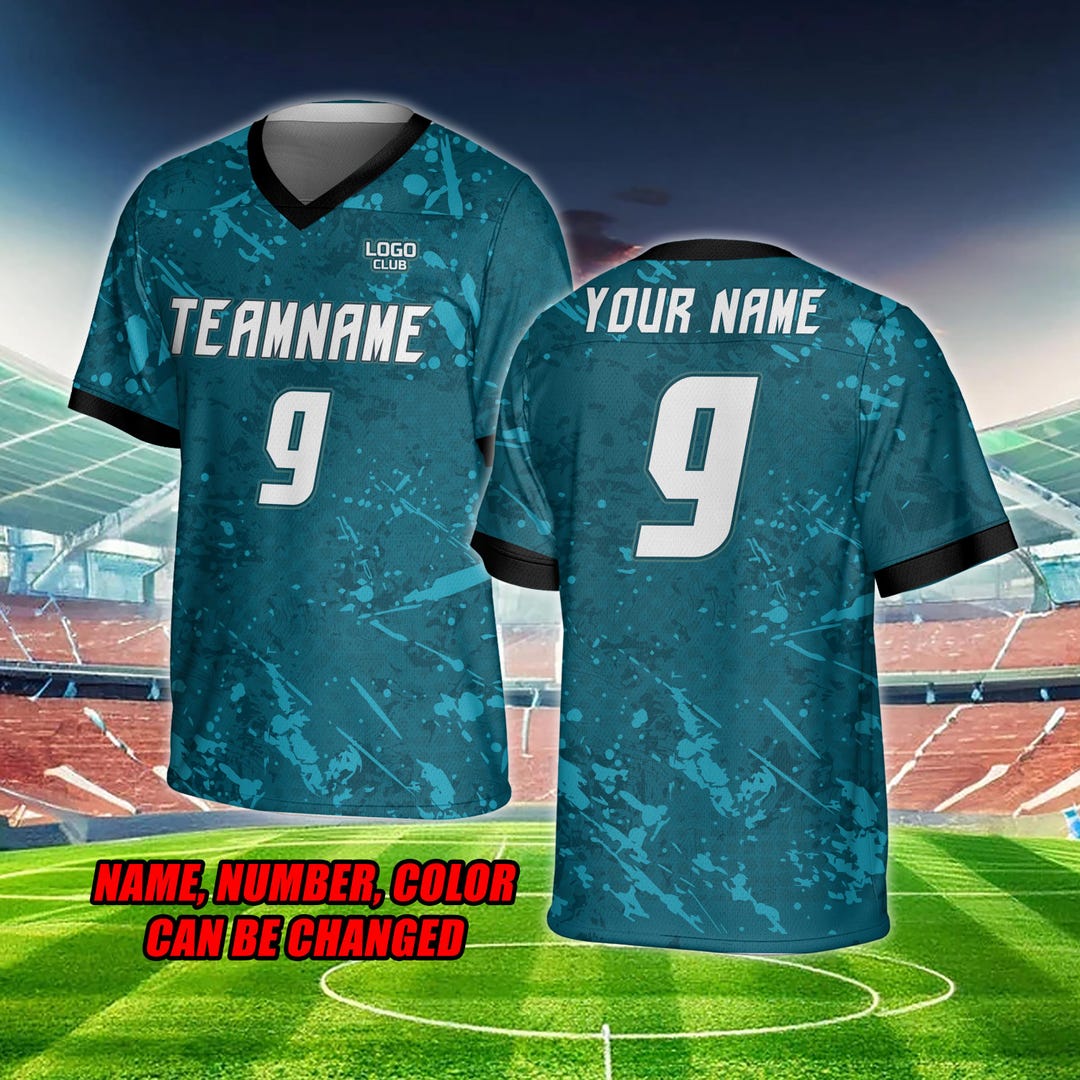 Personalized Name Number Football Jersey, Custom Color Football Team ...