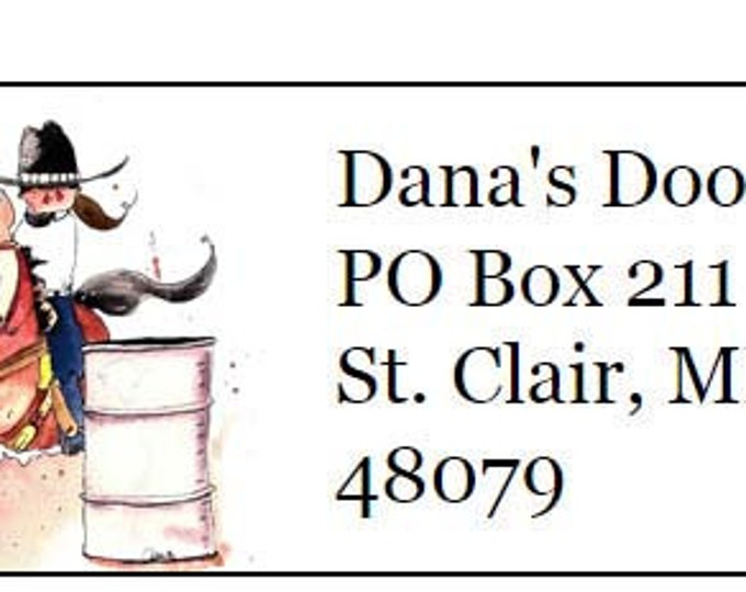 Barrel Racer Western Horse Silhouette Return Address Labels 120 Labels ...