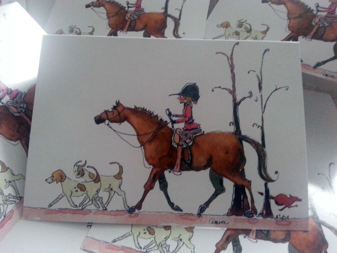 Outfoxed! (fox Hunting Horse.) Mini Greeting Cards. Package of Three ...