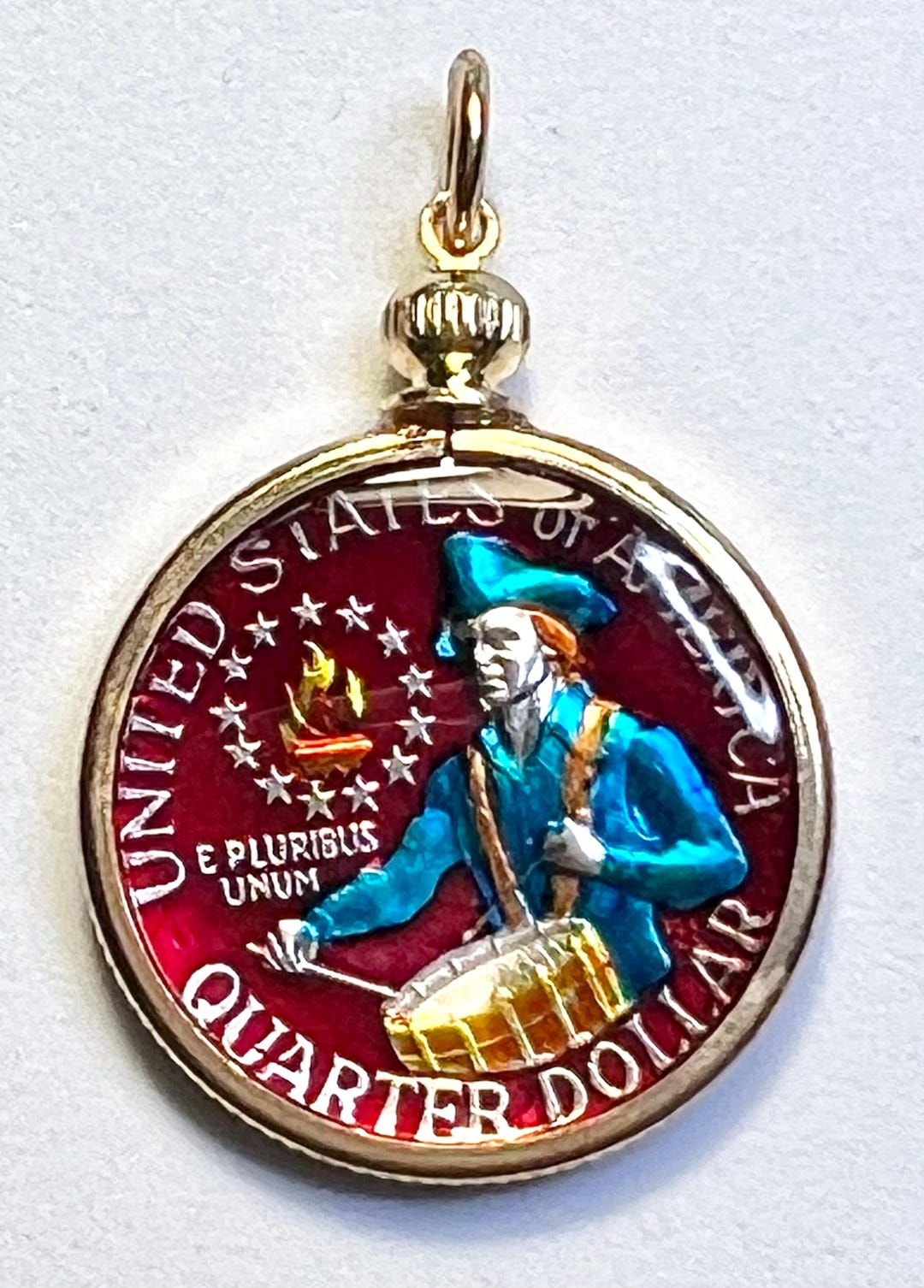 USA 1776 • 1976 Drummer | Washington Quarter Dollar Hand Painted Coin ...