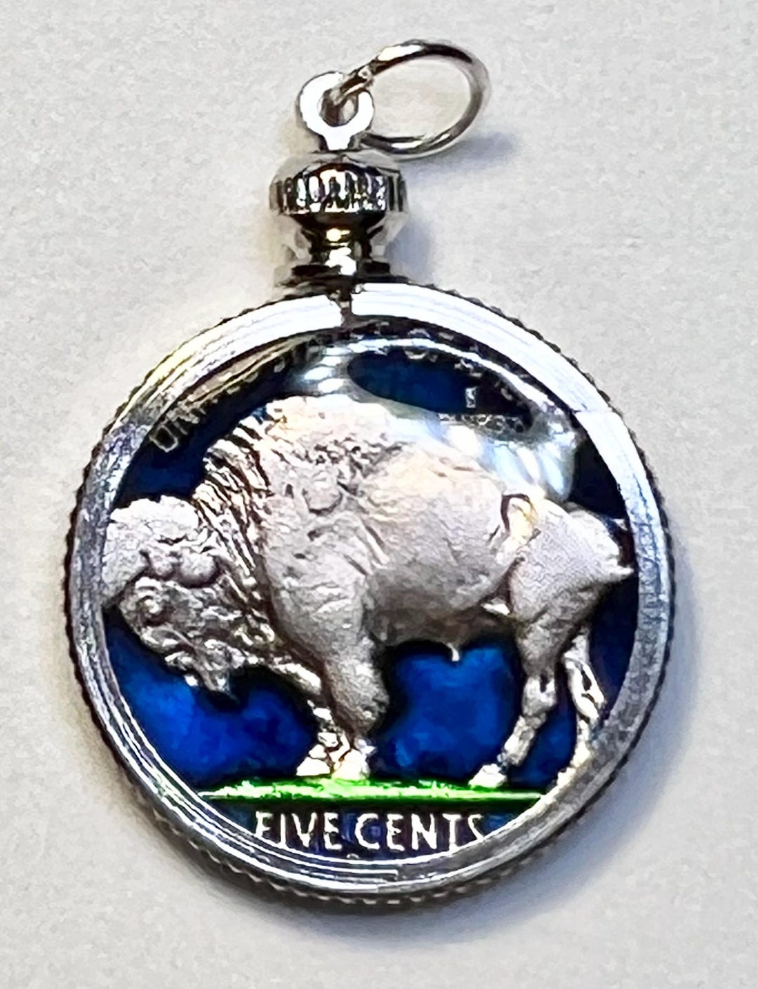 USA Buffalo | Native American Head | Five Cents | Nickel | Hand Painted ...