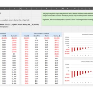 Discounted Payback Period | Easy-to-use Excel Template for Cash Flow ...