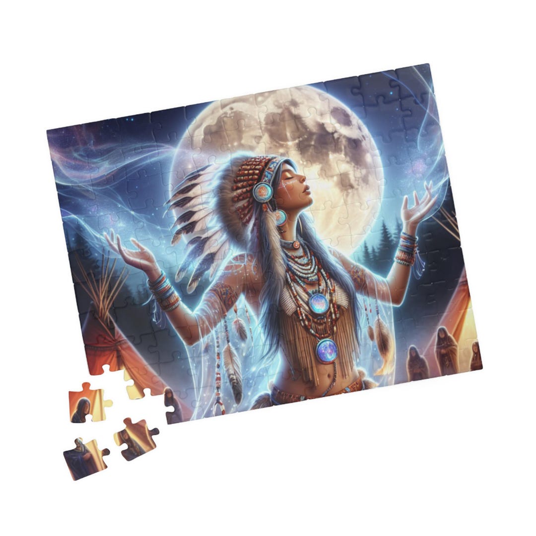Native American Priestess Puzzle: Moonlight Dance Jigsaw - Etsy