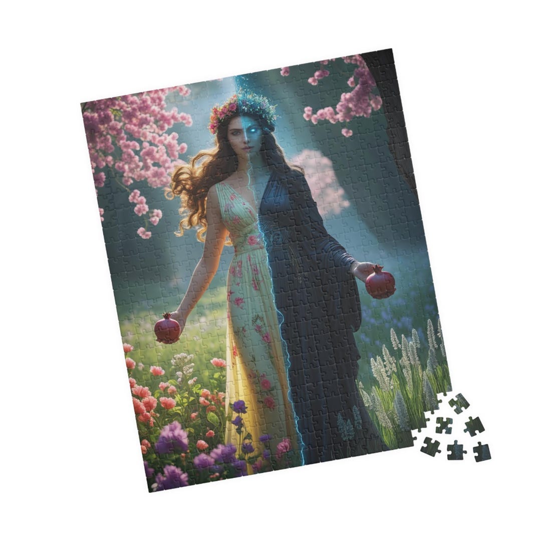 Persephone Art Puzzle: Mystical Floral Design for Game Night - Etsy
