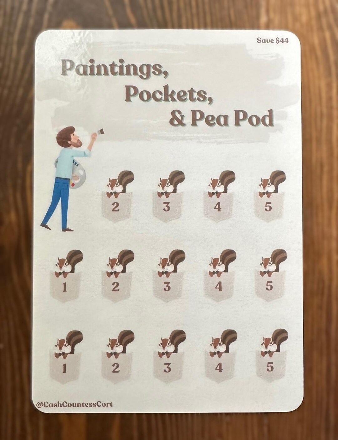 Bob Ross Paintings Pockets and Pea Pod Savings Challenge - Etsy