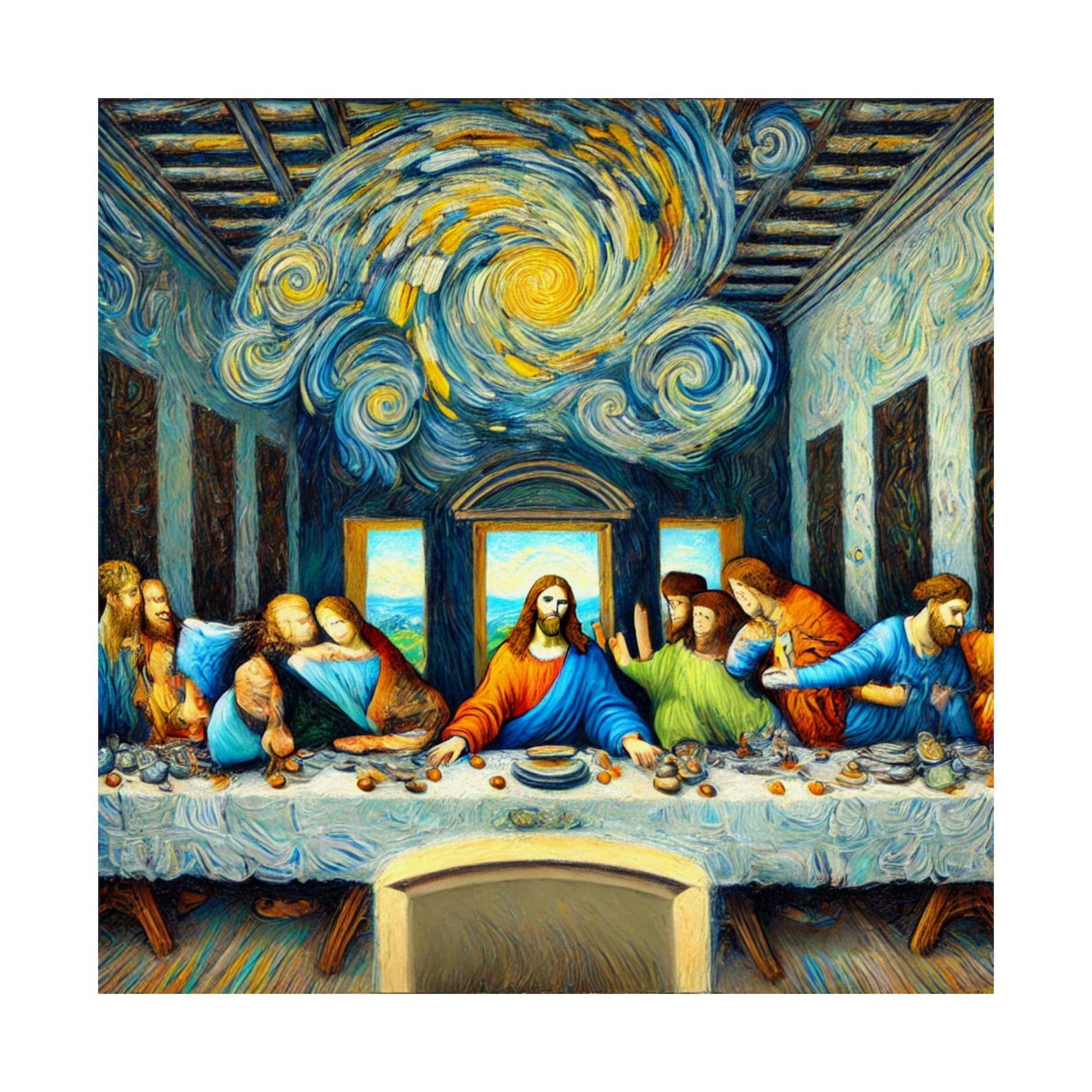 Last Supper Art Print: Van Gogh Style Religious Poster - Etsy
