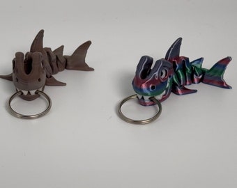 3D Printed Articulating Hammerhead Shark Keychain - Etsy