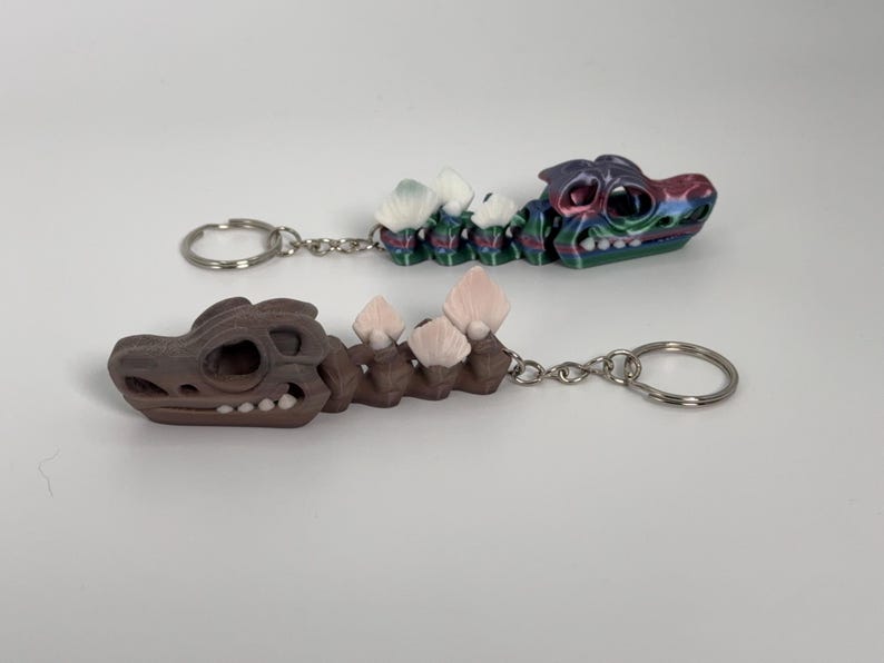 3D Printed Articulating Stegosaurus Skeleton Keychain - Etsy