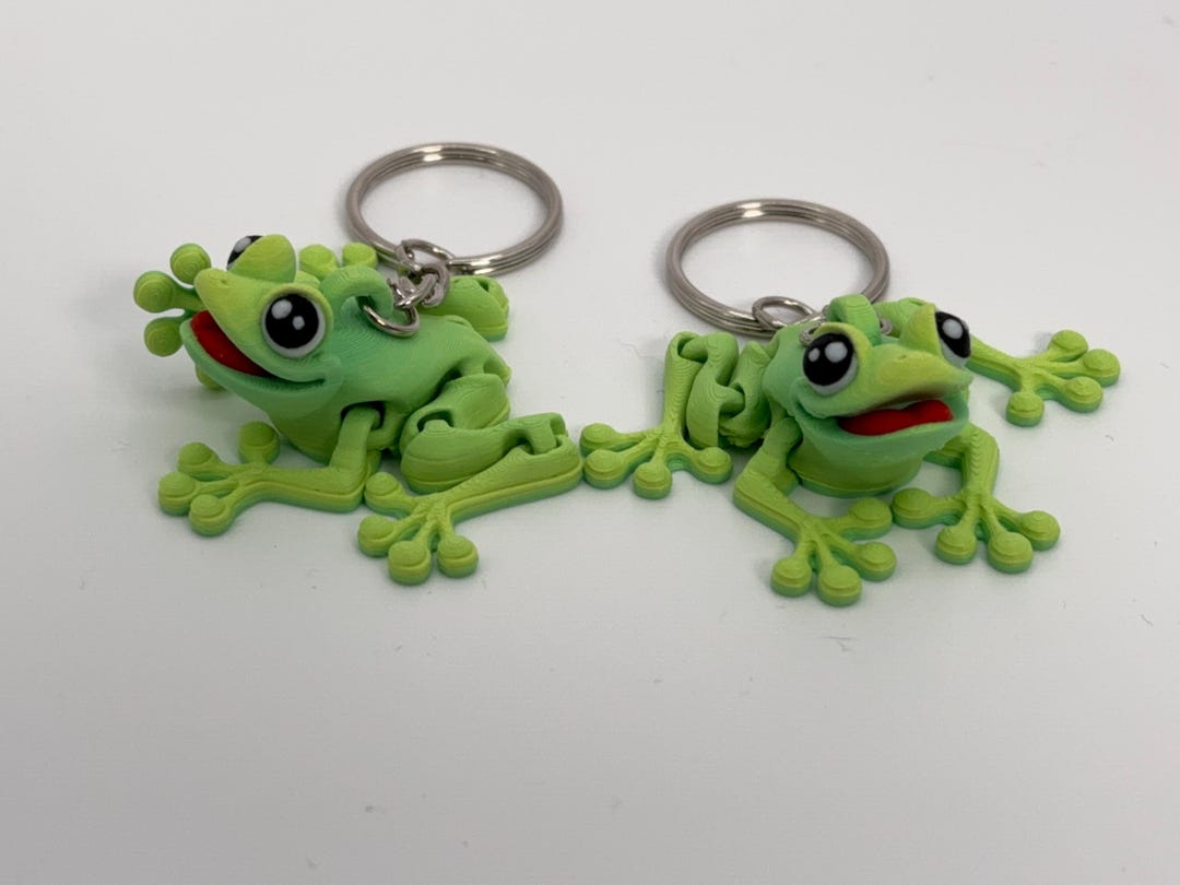 3D Printed Articulating Mini Frog Keychain - Etsy