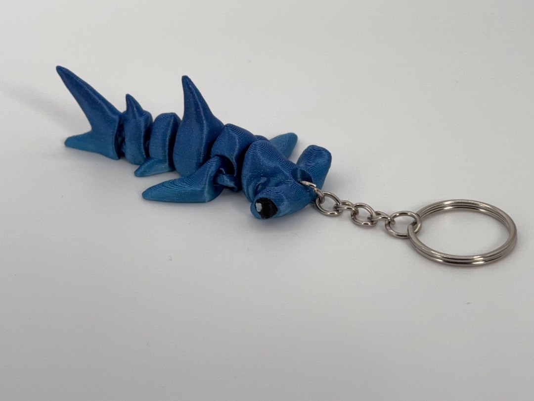 3D Printed Articulating Hammerhead Shark Keychain - Etsy