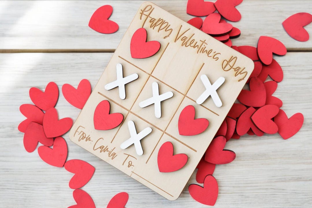 Personalized Valentines Day Tic Tac Toe, Tic Tac Toe Valentine for ...