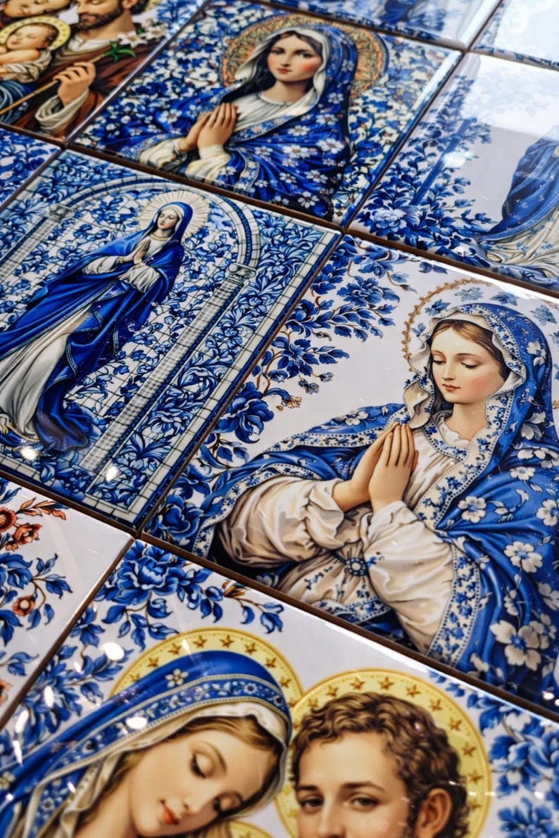 Our Lady of Hope Ceramic Icon – Marian Catholic Wall Art Tile, Mother ...