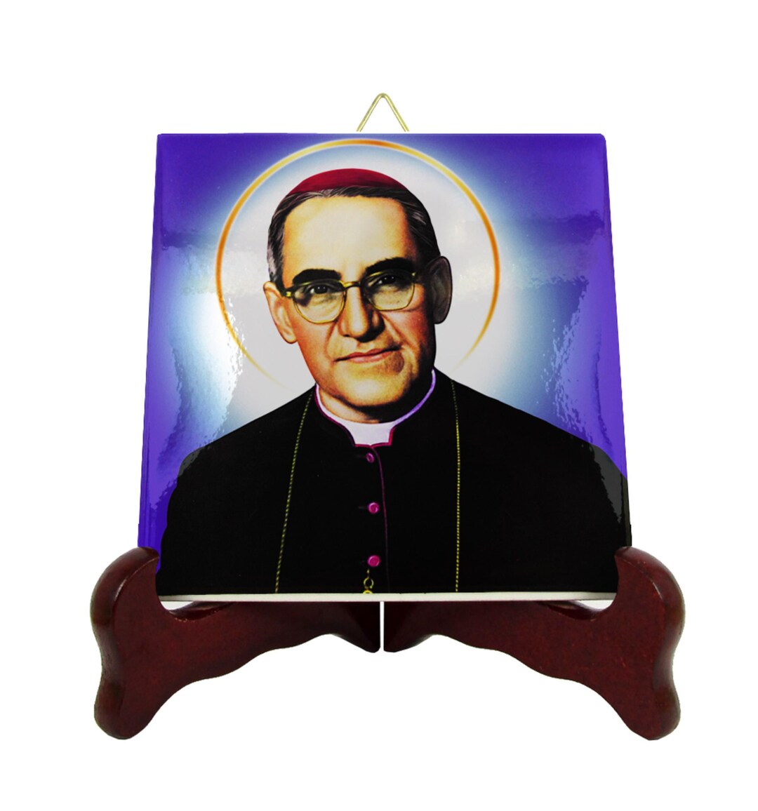 Saint Oscar Romero Ceramic Tile – Catholic Martyr Devotional Art ...