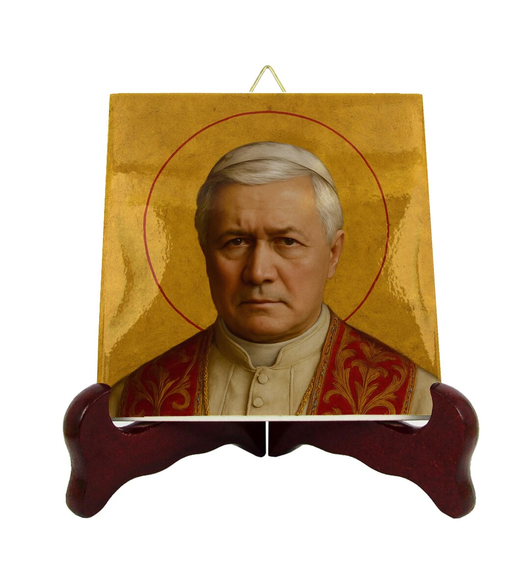 Saint Pius X Ceramic Icon – Catholic Devotional Art, Eucharistic Pope ...