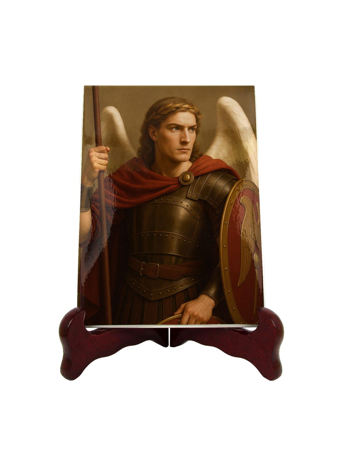 Saint Michael Archangel Ceramic Icon: Photorealistic Catholic Holy Art ...
