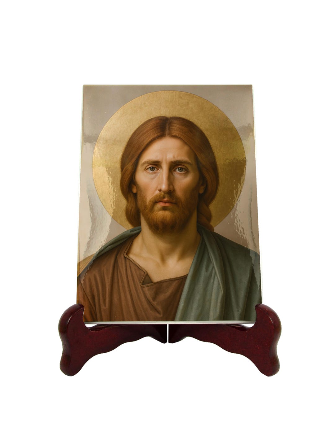 Handcrafted Christ Icon Ceramic Tile: Modern Christian Art, Home Altar ...